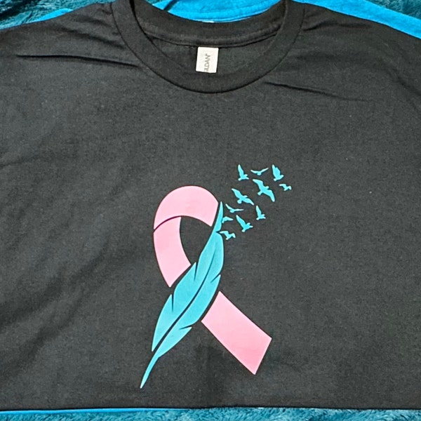 Ribbon Feather and Birds Svg, Strong Woman Svg, Breast Cancer Svg ...