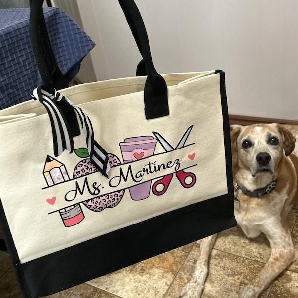 Custom Tote Bags, Beach Tote Bag, Personalized 4 Favorite Things Bag ...