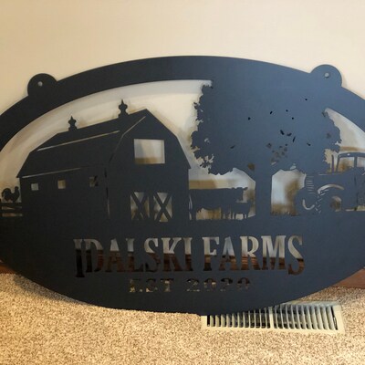 Oval Farm Sign With Family Name and Established Date - Etsy