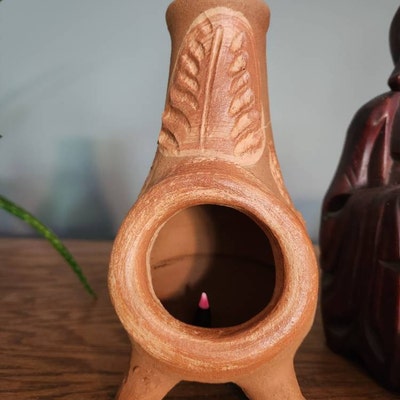 Mini Hand Painted Clay Chiminea, Daisy Mini Chimenea, Insense Burner ...