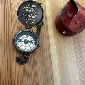 Personalized Engraved Compass, Custom Gift for Baptism, Adventure ...
