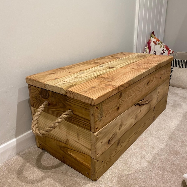 Rustic Wooden Storage Box - Custom Orders Taken - Blanket Box, Storage ...