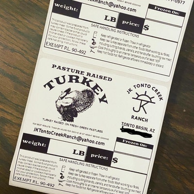 QUAIL Poultry Custom Processing Label PL 90-492 EXEMPT Farm - Etsy