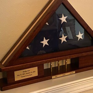 Flag Display Case With Embedded Shell Casings Maple Inlay | Etsy