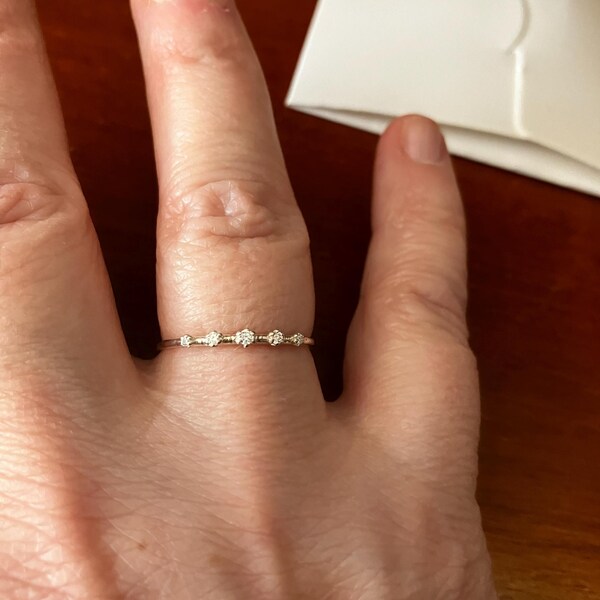 Dainty 925 Sterling Silver Cz Promise Ring for Her, Minimalist Elegant Silver Stacking Ring ...