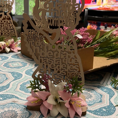 12 Guardian Angel Wings 12 Inches Wood With Stand Laser Cutout Centerpiece First Communion ...