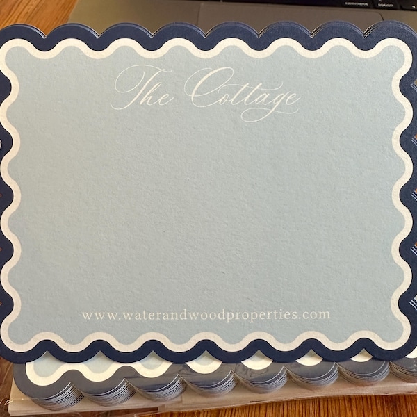 Scalloped Stationery Set - Personalized Note Cards With Envelopes ...