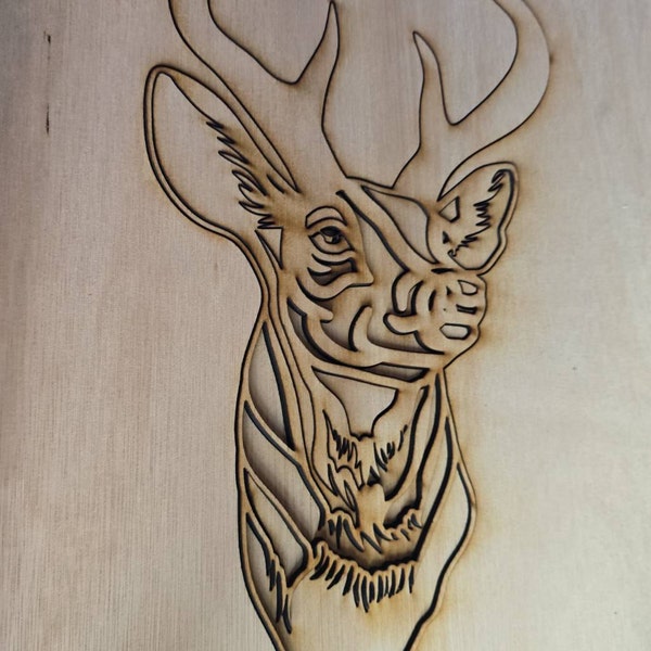 Multilayer Mountain Deer Laser Cut File Deer 3D Laser File SVG Layered ...