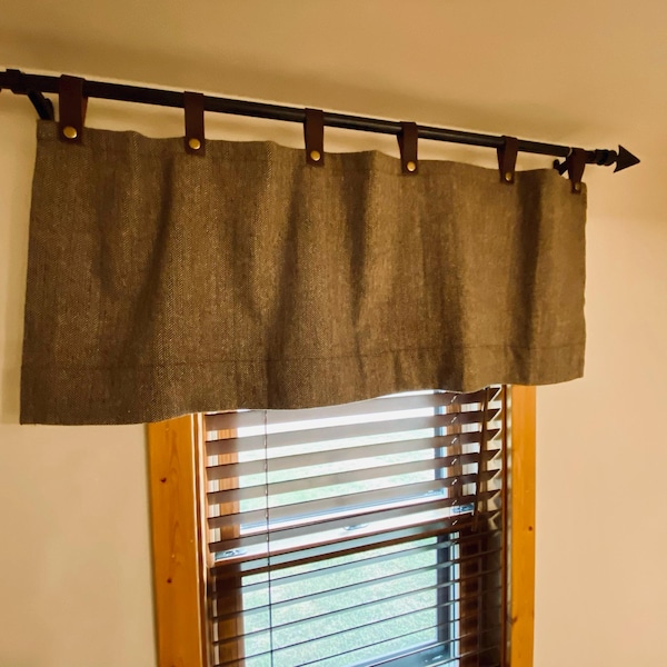 Herringbone Wool Curtains With Brass Snap Buttons, Custom Made Curtains ...