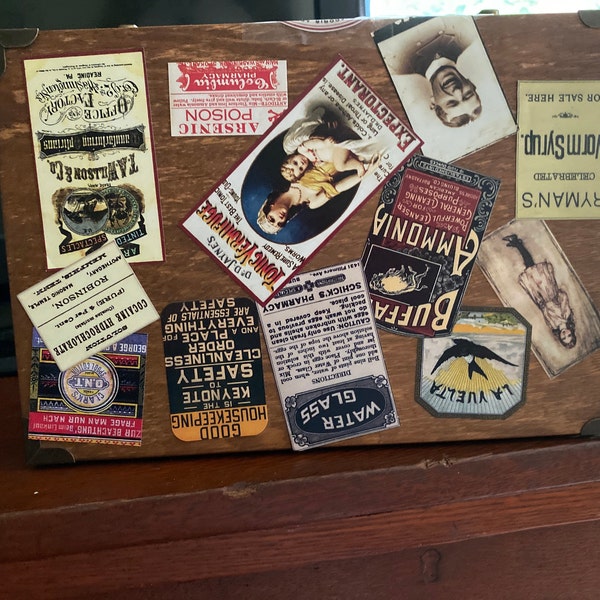8 Pcs. OLD MEDICINE LABELS - Vintage Pharmacy Bottle Labels, Medicine ...