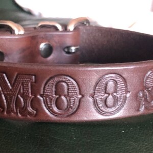 Leather Dog Collar With Font Handcrafted Leather Dog Collars 100% Real ...