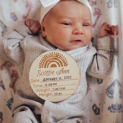 Custom Baby Name Tag With Birth Stats Personalized Birth Stats Baby ...