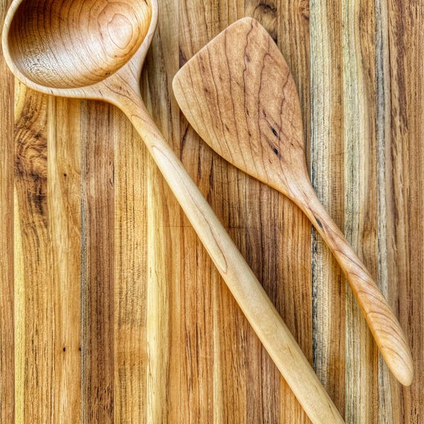 Handmade Wooden Flat Ended Spurtle Kitchen Utensil Wooden Spatula ...