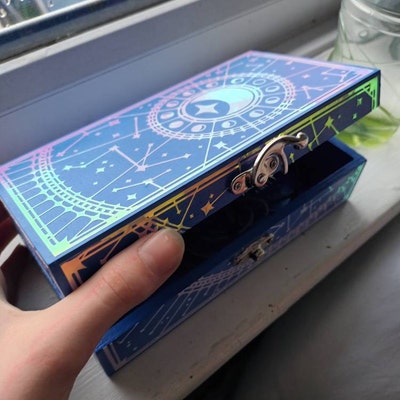 Triple Moon Crystal Storage Box Set Hand Painted Wicca Witch, Space ...