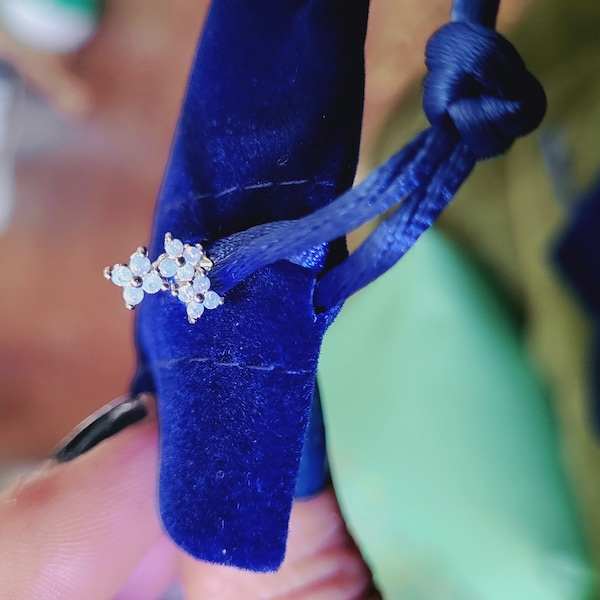 Tiny Hydrangea Bouquet CZ Stud Earrings in Sterling Silver, Silver or ...