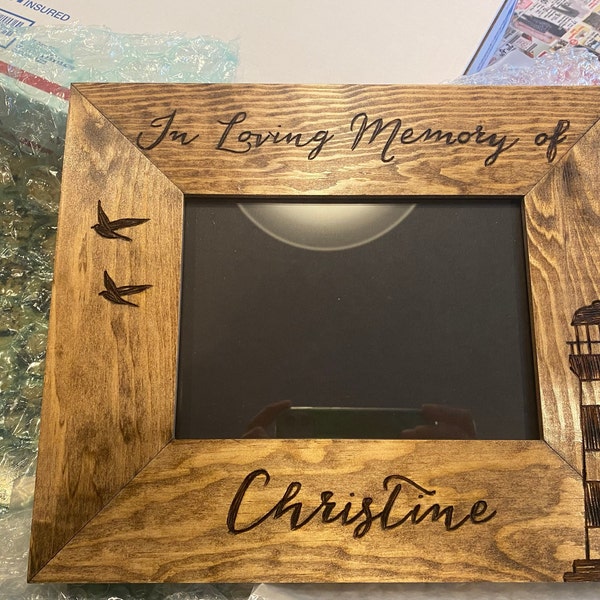 In Memory of Personalized Photo Frame Picture Frame, Custom Bereavement ...