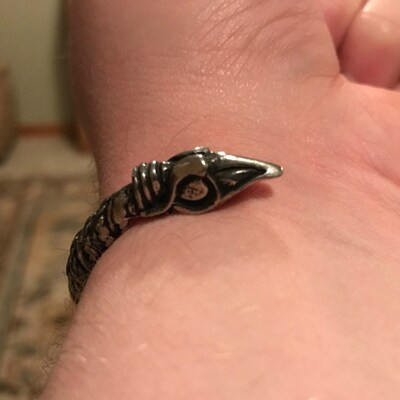 Silver Viking Raven Torc With Odin's Ravens Hugin and Munin Norse ...