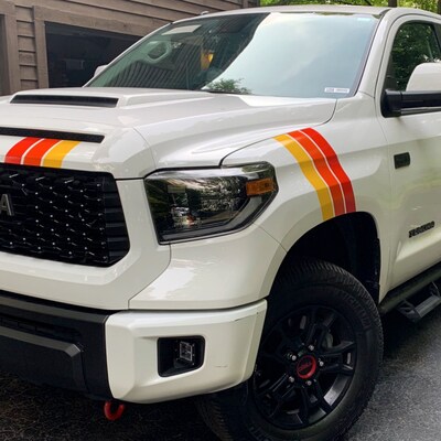 Retro Heritage Racing Stripes Rainbow Vinyl Die Cut Decal Fits Toyota ...