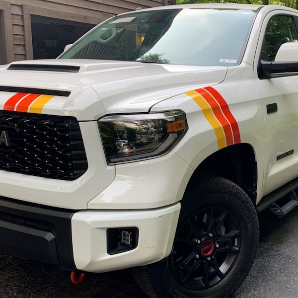 Retro Heritage Racing Stripes Rainbow Vinyl Die Cut Decal Fits Toyota ...