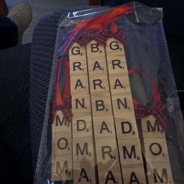 Personalized Scrabble Letter Name Ornaments, Christmas 2024, Timeless ...