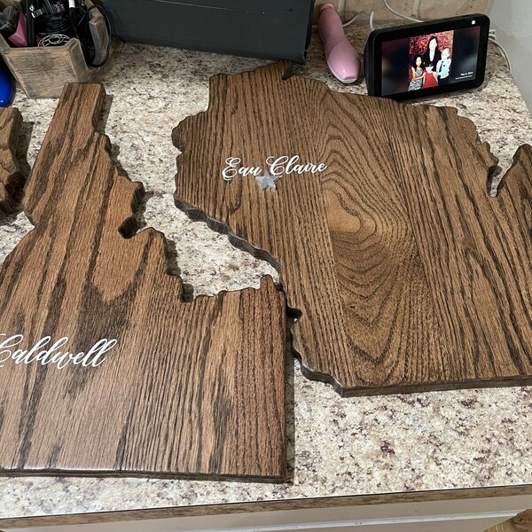 Texas State Shape Wood Sign Cutout Wall Art. Modern Rustic, Farmhouse ...