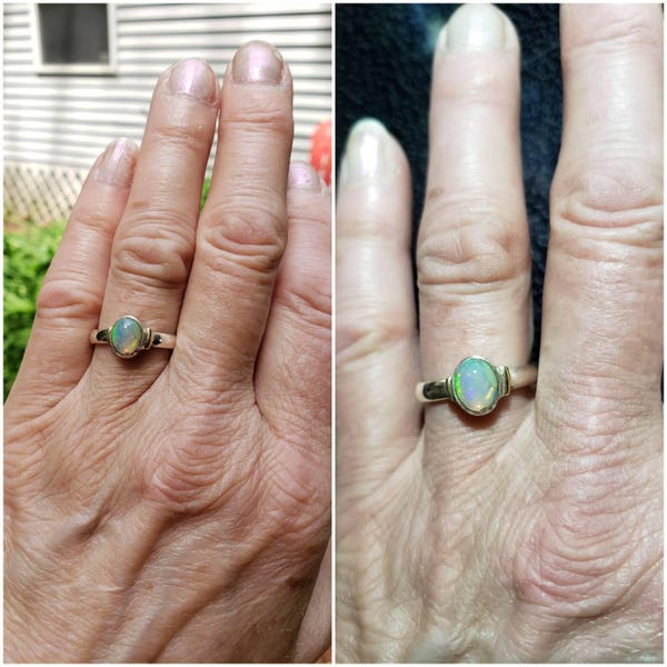 Mondstein Ring, 925 Silber Ring, Regenbogen Ring, Band Ring ...