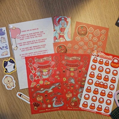 Cute Lunar New Year 2023 Sticker Sheets Year of the Rabbit Chinese New ...