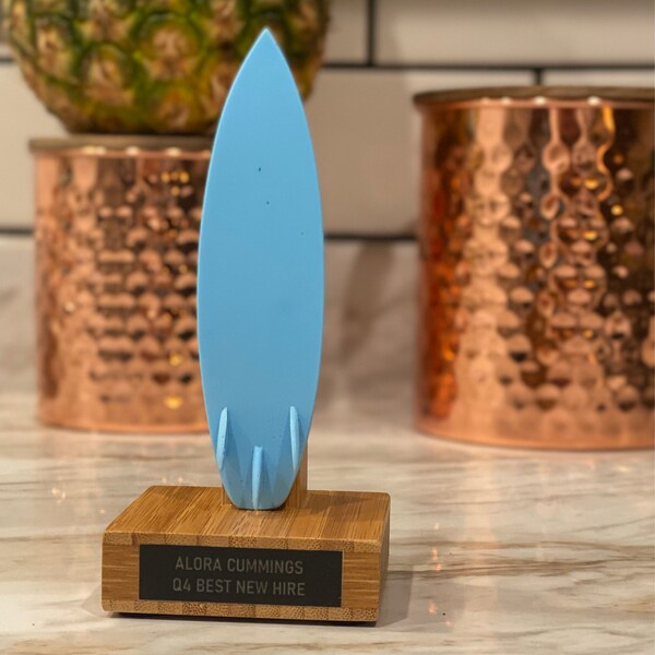 SUP Paddleboard Racer Medallion on Bamboo Base Trophy Award - Etsy