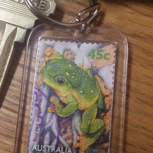 France Keychain Recycled Postage Stamp Art - Etsy