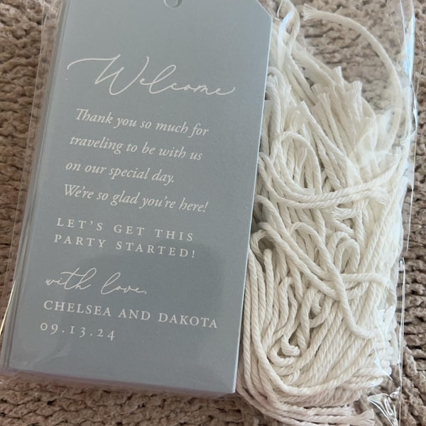 PRINTED Large Welcome Tags, Gift Tags for Welcome Bags, Welcome Gift ...