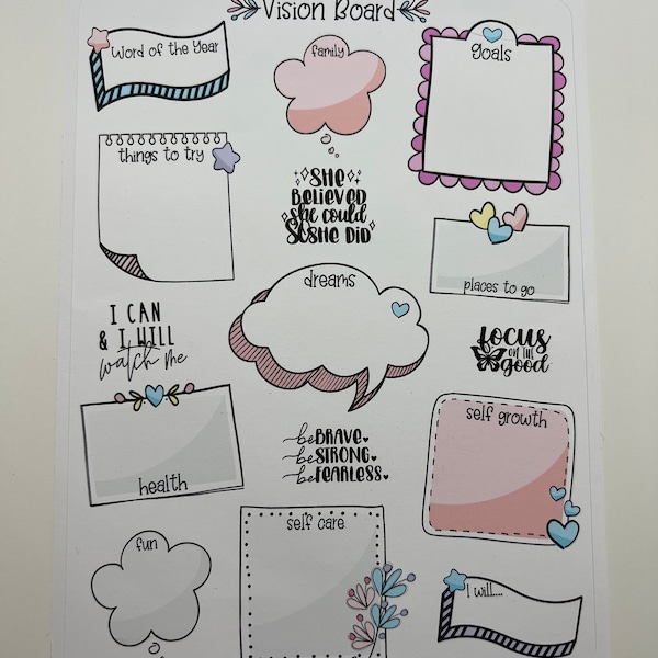 NEW! Vision Board Sticker - Goal Setting Stickers - Planner Stickers DD ...