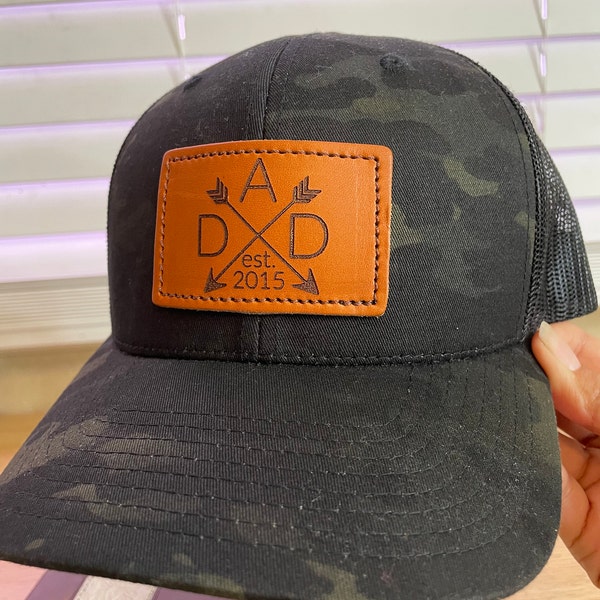 Custom DAD Leather Patch Hat | Fathers Day Hat - Etsy