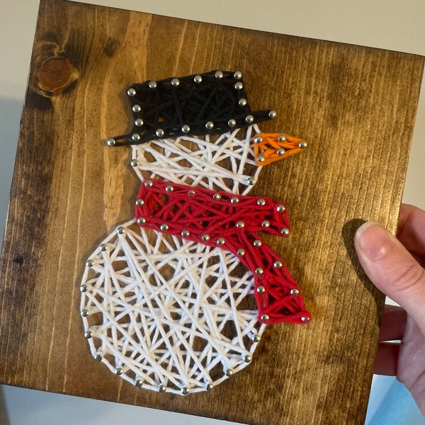Snowman String Art TEMPLATE & Directions | DIY Project | Handmade Gift ...