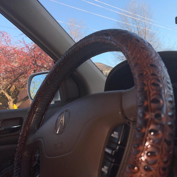 Retro Fashion Beige Brown Steering Wheel Cover,custom Text Four Seasons ...