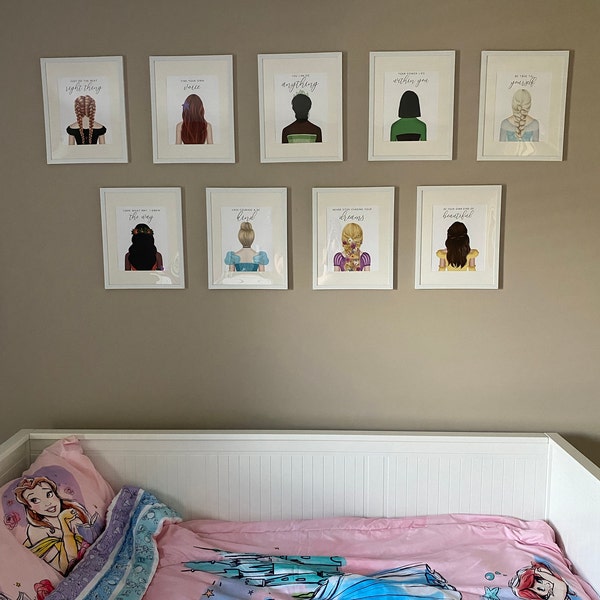 Princess Art Print Set, Girl's Room Art Prints - Etsy