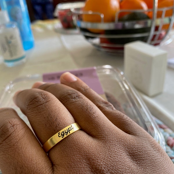 Custom Message Ring in Gold, Silver, Rose • Personalized Engraved Ring ...