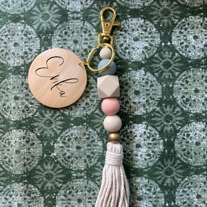 Personalized Boho Keychain Soft Bead Keychain Gifts for Her - Etsy