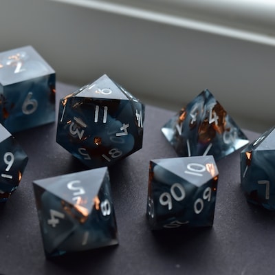 Orange Cream Soda Dice Handmade Resin Sharp Edge Dice Set for Dnd, D&D ...