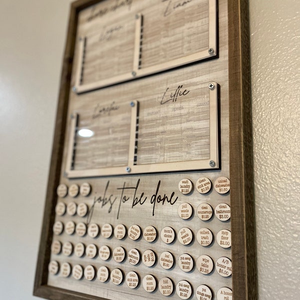 Chore Chart Personalized Chore Chart One Two Three or Four Kids Custom ...