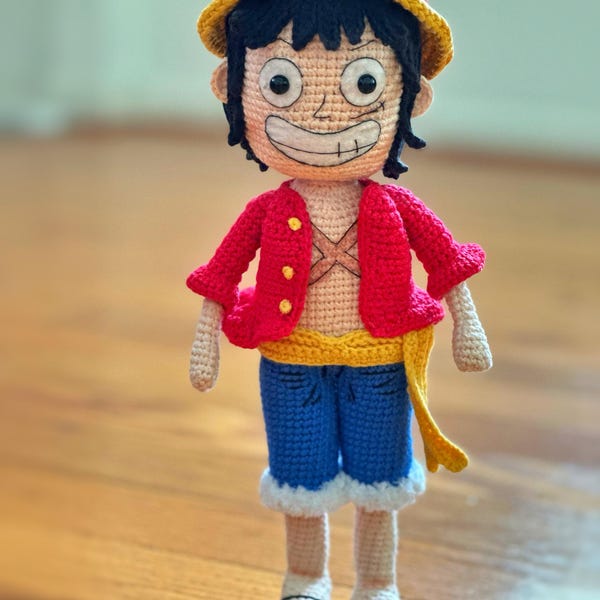 Monkey D. Luffy Crochet Pattern, Prate Crochet Doll, Amigurumi One ...