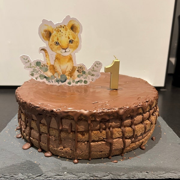 Lion Cub Greenery Cake Topper Centerpiece, INSTANT DOWNLOAD, Sweet Lion ...