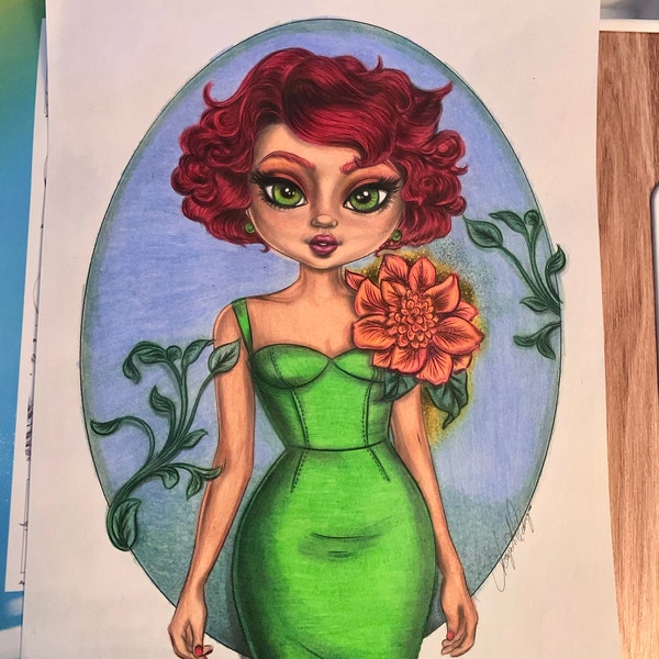 Miss Rosy''premium Coloring Page for Adults ,printable Original Artwork ...