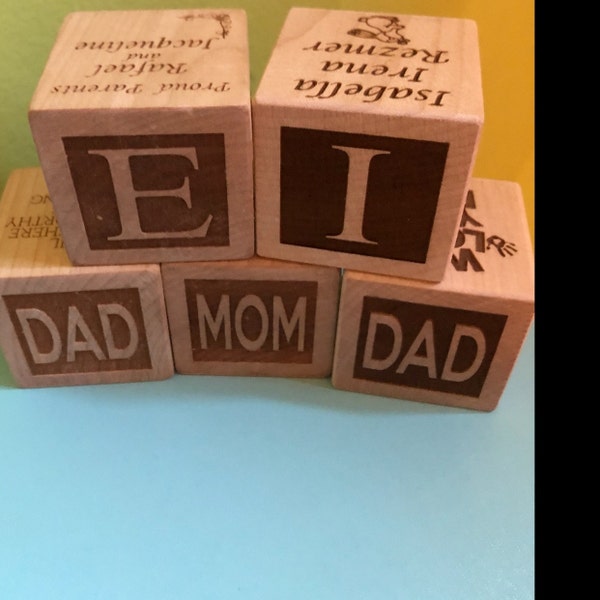 Custom Baby Block Wooden Baby Block Unique Baby Gift Newborn Twin Baby ...