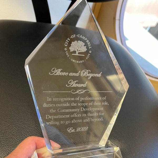 Personalized Crystal Employee Award, Gift for Manager, Staff,custom ...