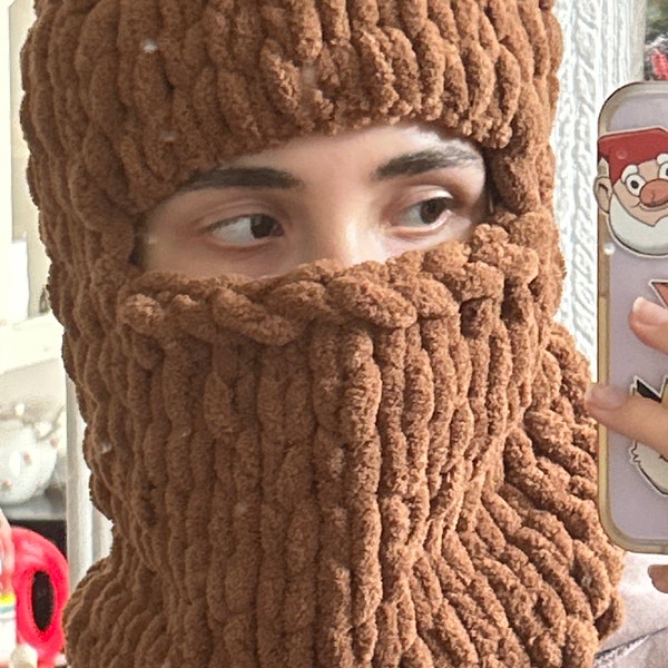 Crochet Knitted Balaclava for Raves and Festivals, Custom Design Ski ...