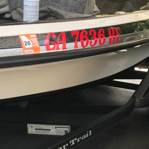 Custom Boat Registration Numbers Decals 3"x 22" Vinyl Stickers Pontoon ...