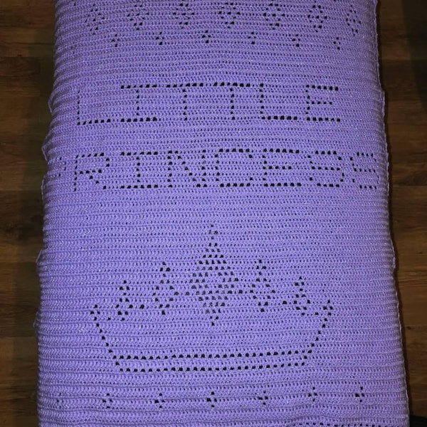 Crochet Blanket Pattern Little Princess Filet Blanket PDF, Uk and Us ...