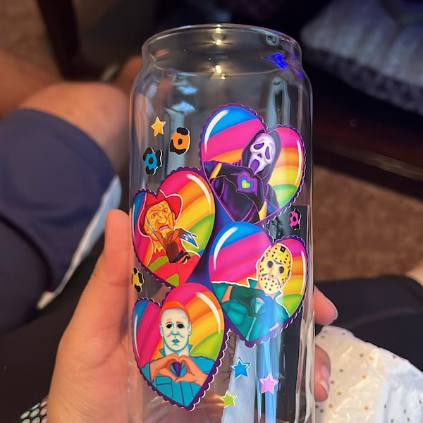 Rainbow Halloween Choose Your Cup and Killer! Glass Can Snow Globe Mug ...