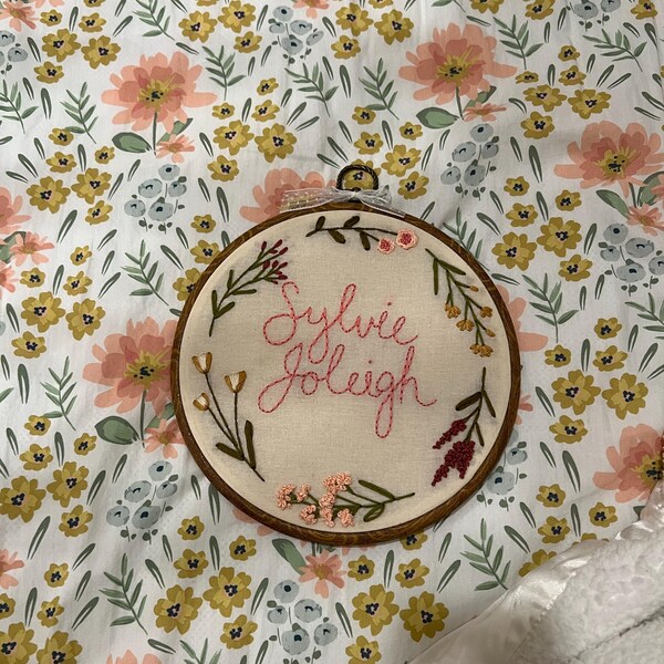 Custom Name Embroidery Hoop, Embroidery Hoop Art, Baby Name ...
