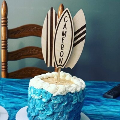 Surfboard Cake Topper Surf Birthday Custom Surfboard Cake Topper Wood ...